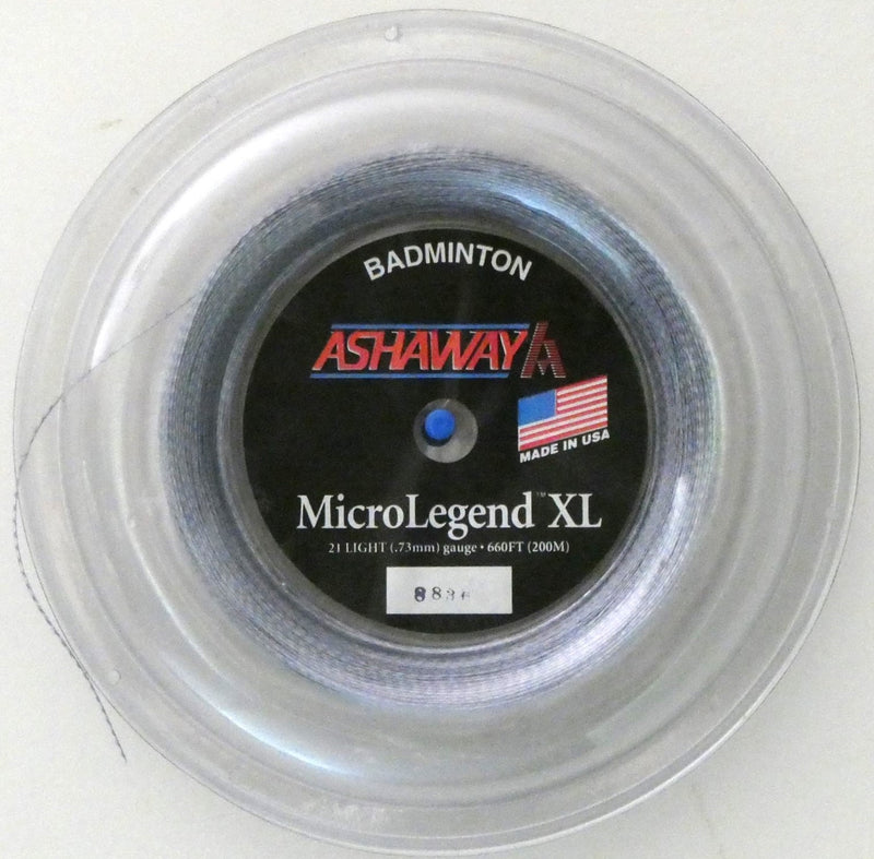 Ashaway MicroLegend XL Badminton String, Gray with Blue Spiral, 200 M ...